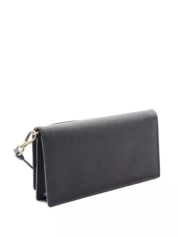 Prada 2013-2026 Saffiano Wallet On Strap Crossbody Bag - Black
