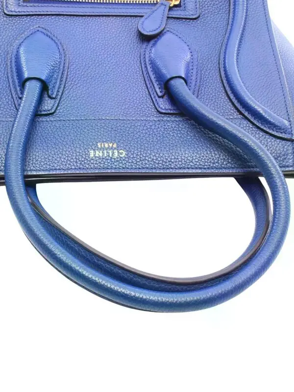 Celine Micro Drummed Calfskin Luggage Tote Bag - Blue