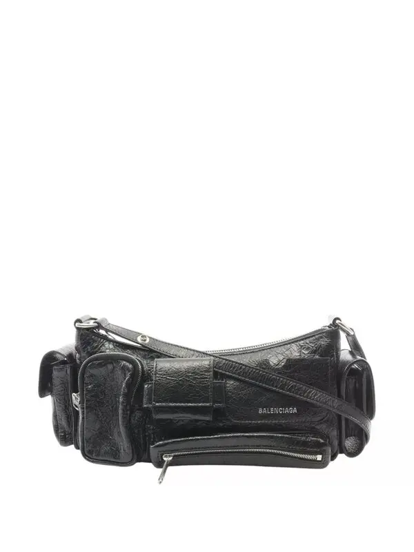 Balenciaga 2018-2026 Small Lambskin Superbusy Sling Bag Satchel - Black