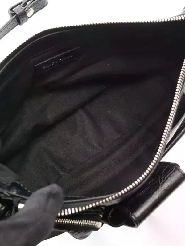 Balenciaga Small Lambskin Sling Bag Satchel - Black