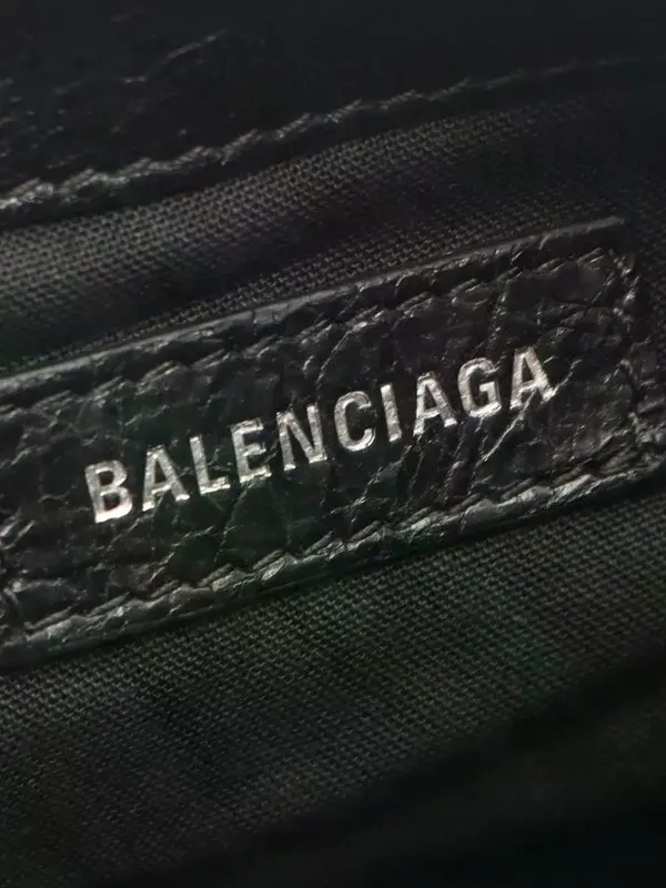 Balenciaga Small Lambskin Sling Bag Satchel - Black