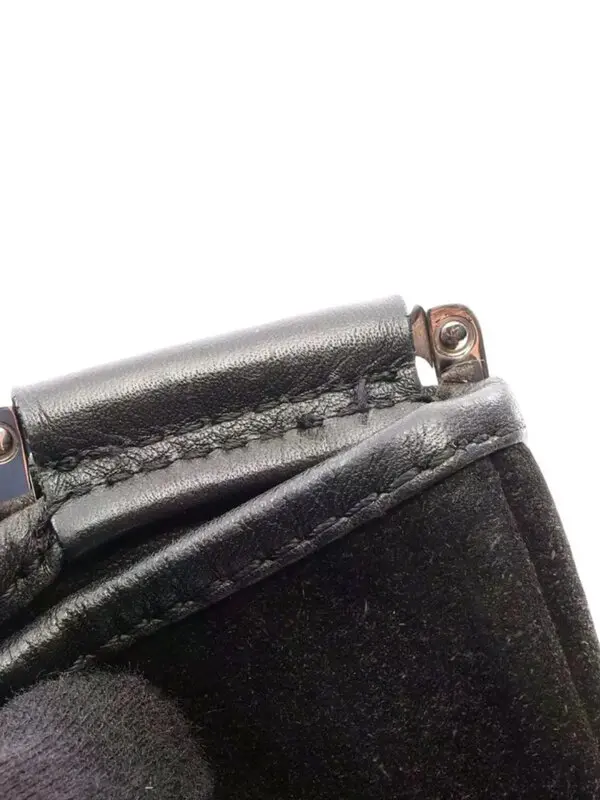 Loewe 2000-2026 Suede Anagram Crossbody Bag - Black