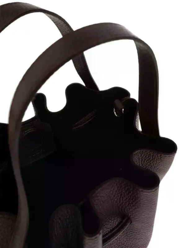 Yuzefi Scallop Mini Leather Bucket Bag