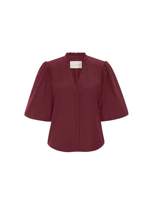 Brochu Walker The Marla Shirt With Gathered Shoulders And Bubble Sleeves