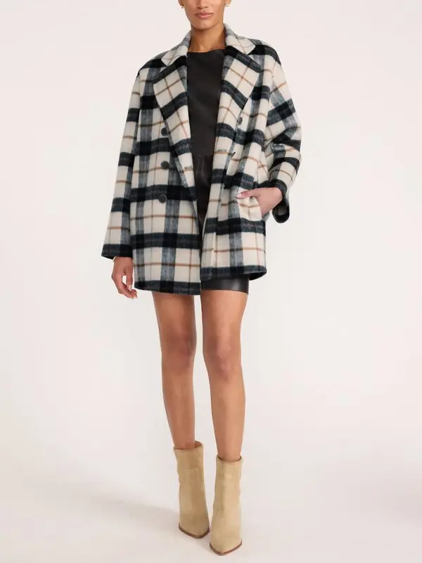Brochu Walker The Bodhi Double Breasted Plaid Coat