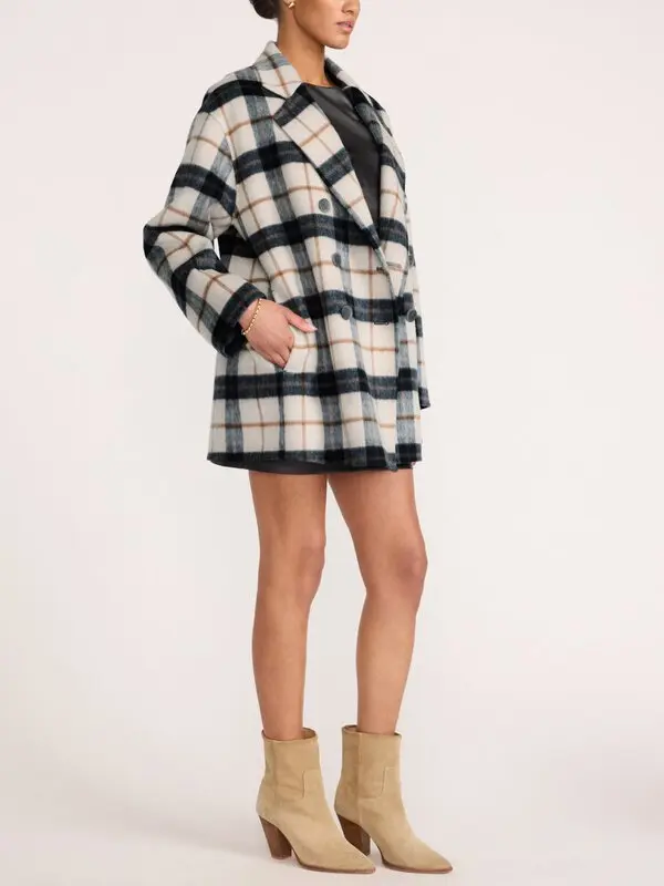 Brochu Walker The Bodhi Double Breasted Plaid Coat