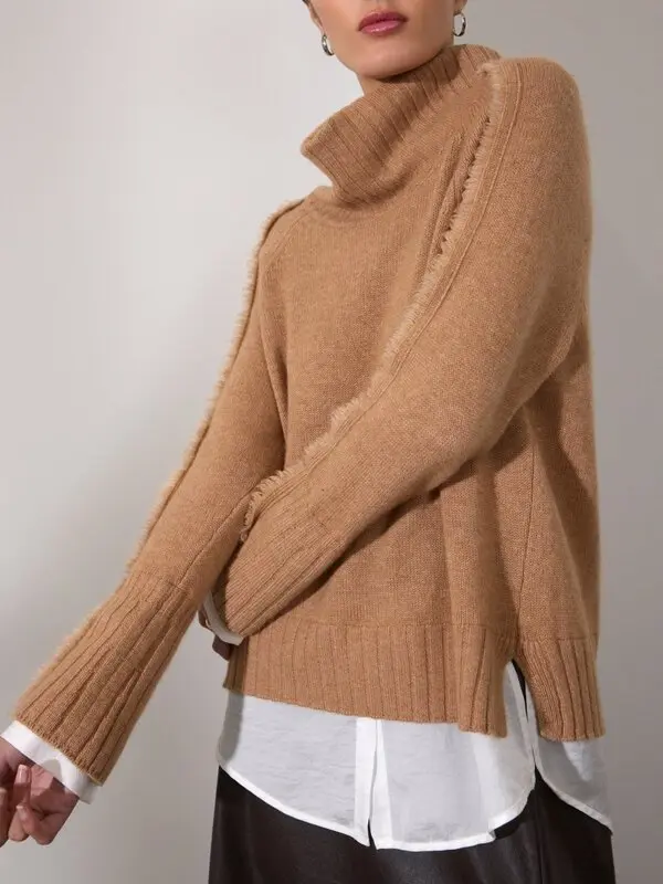 Brochu Walker The Jolie Fringe Layered Looker - Camel With White Underlayer