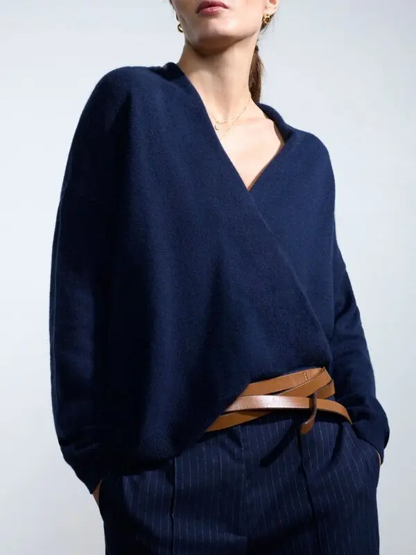 Brochu Walker The Siena Wrap Neck Cashmere Pullover