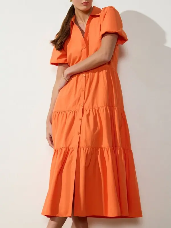 Brochu Walker The Havana Dress - Tangerine
