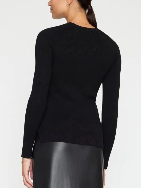 Brochu Walker Tamsin Skinny Rib Long Sleeve Top - Black Onyx