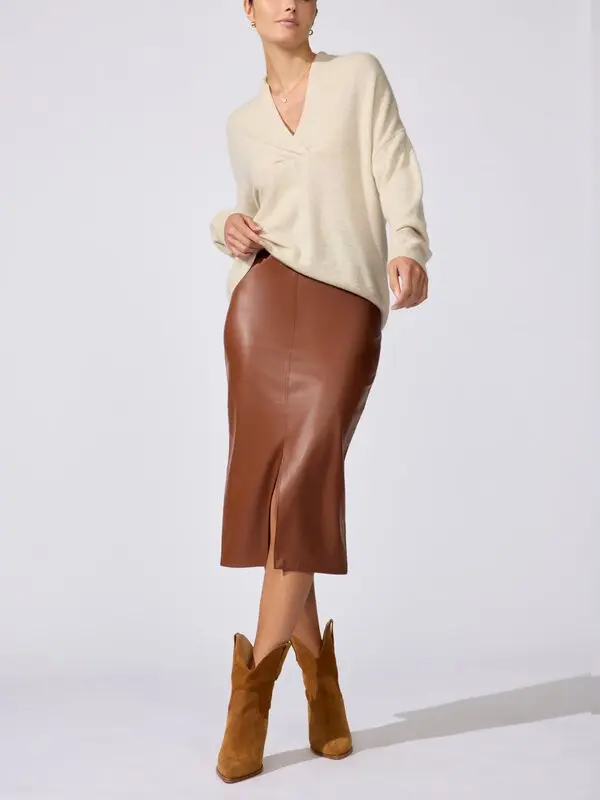 Brochu Walker The Siena Wrap Neck Cashmere Pullover