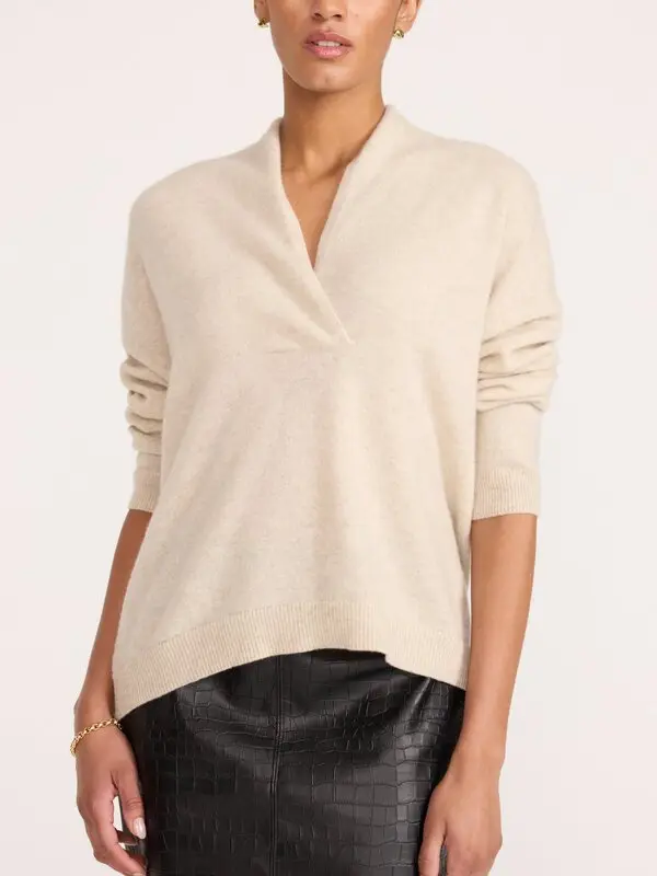 Brochu Walker The Siena Wrap Neck Cashmere Pullover