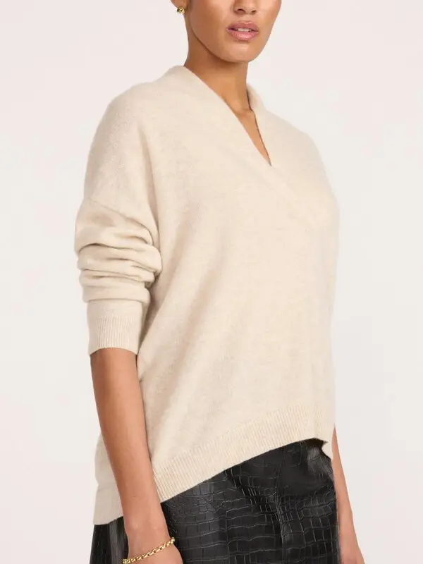 Brochu Walker The Siena Wrap Neck Cashmere Pullover