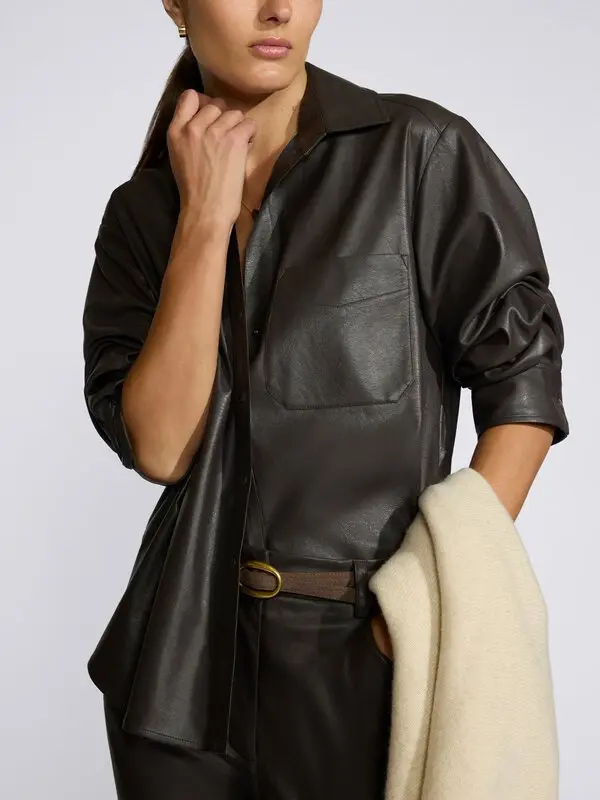 Brochu Walker Pia Vegan Leather Shirt - Timber