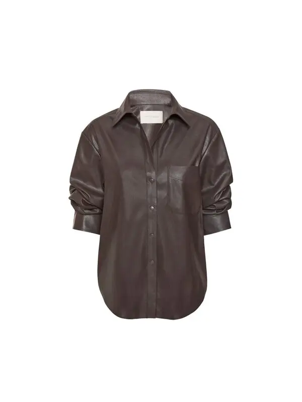 Brochu Walker Pia Vegan Leather Shirt - Timber