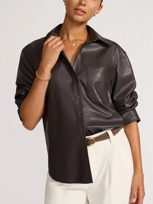 Brochu Walker Pia Vegan Leather Shirt - Timber