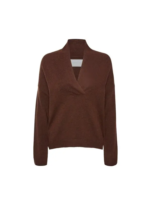 Brochu Walker The Siena Wrap Neck Cashmere Pullover