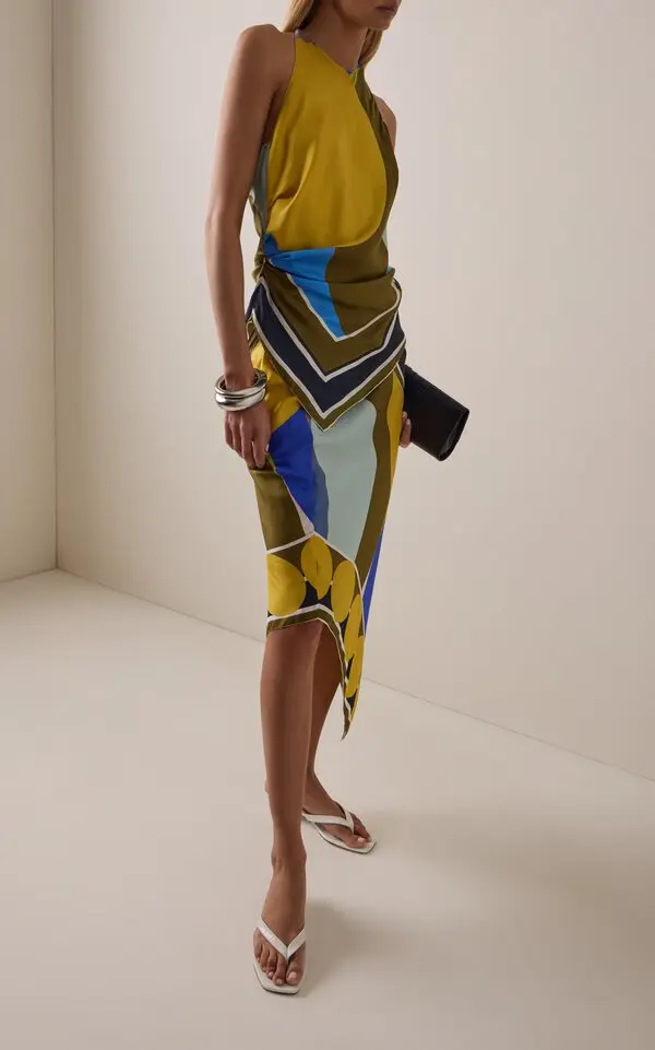Amir Taghi Silk Halter Neck Printed Top - Multi