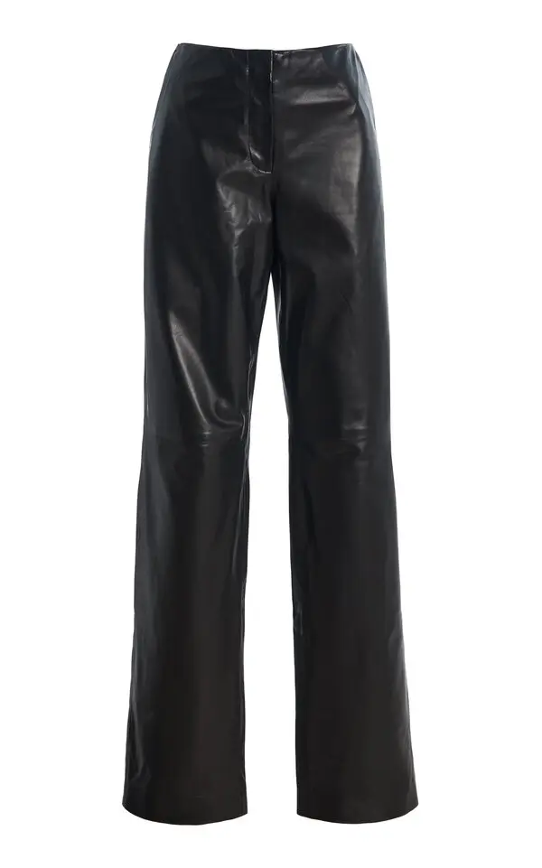 TOTEME Easy Leather Straight-leg Pants