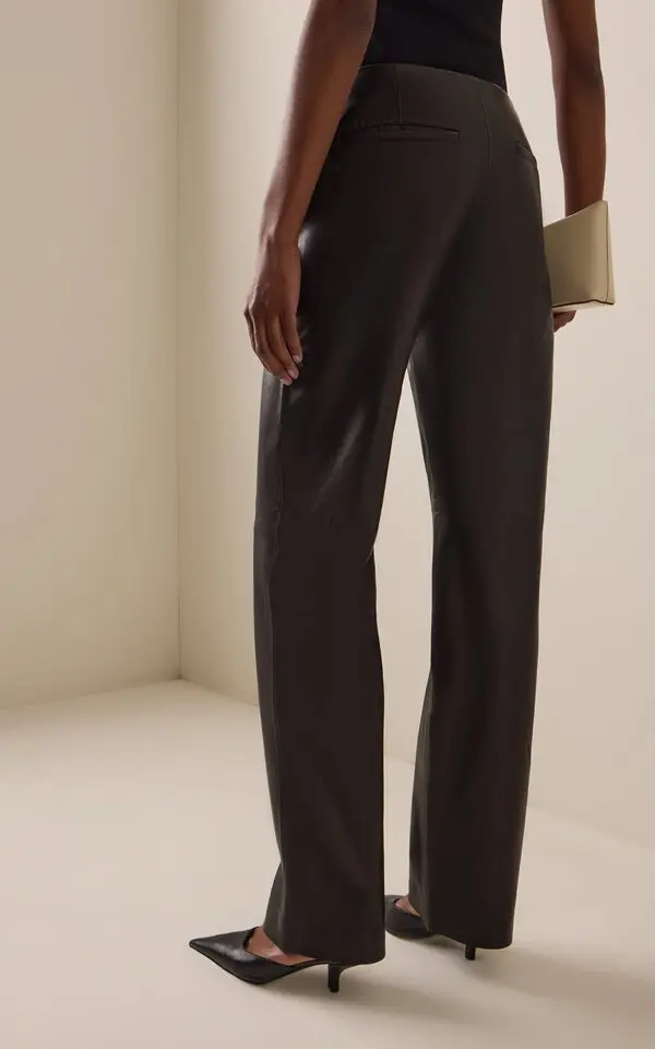 TOTEME Easy Leather Straight-leg Pants