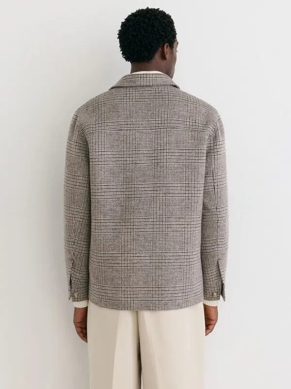 REISS Check Gano Check Wool-blend Check Twin-pocket Overshirt