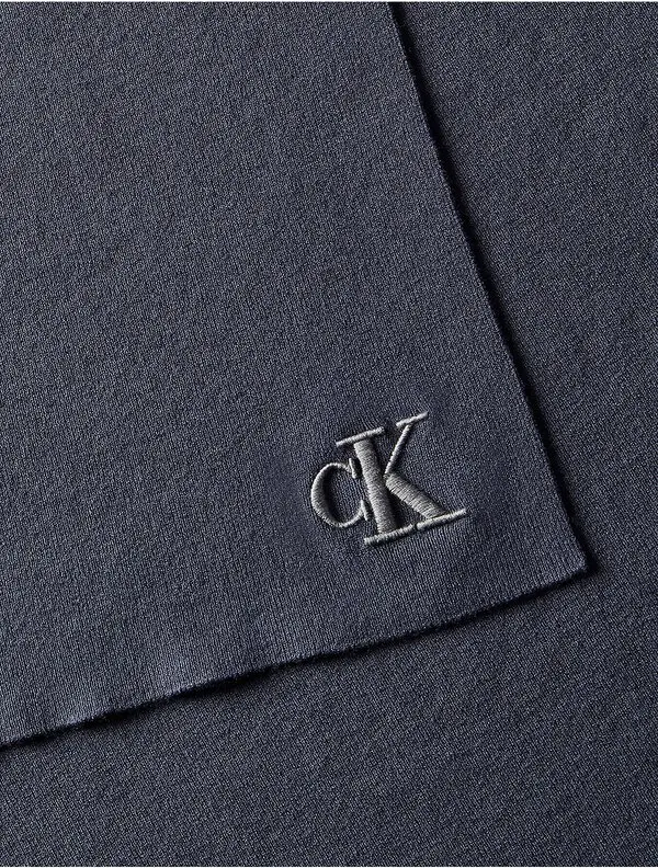 Calvin Klein Monogram Embroidery Fine Rib Scarf - Blue Nights