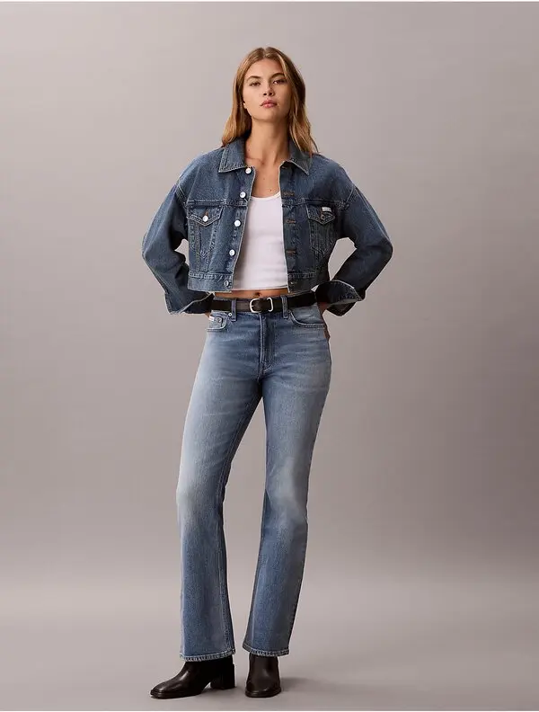 Calvin Klein High Rise Bootcut Jeans - Worn Dust