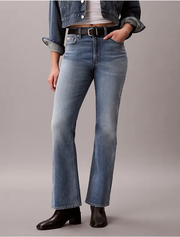 Calvin Klein High Rise Bootcut Jeans - Worn Dust