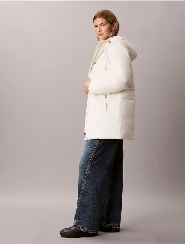 Calvin Klein Lightweight Mid Length Parka Jacket - Tofu