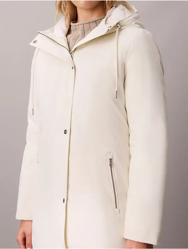 Calvin Klein Lightweight Mid Length Parka Jacket - Tofu