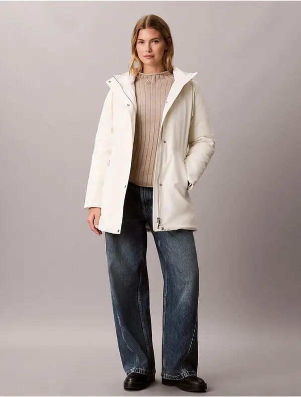 Calvin Klein Lightweight Mid Length Parka Jacket - Tofu