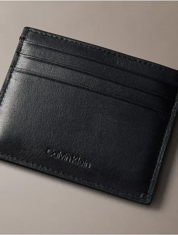 Calvin Klein Suede Monogram Card Case
