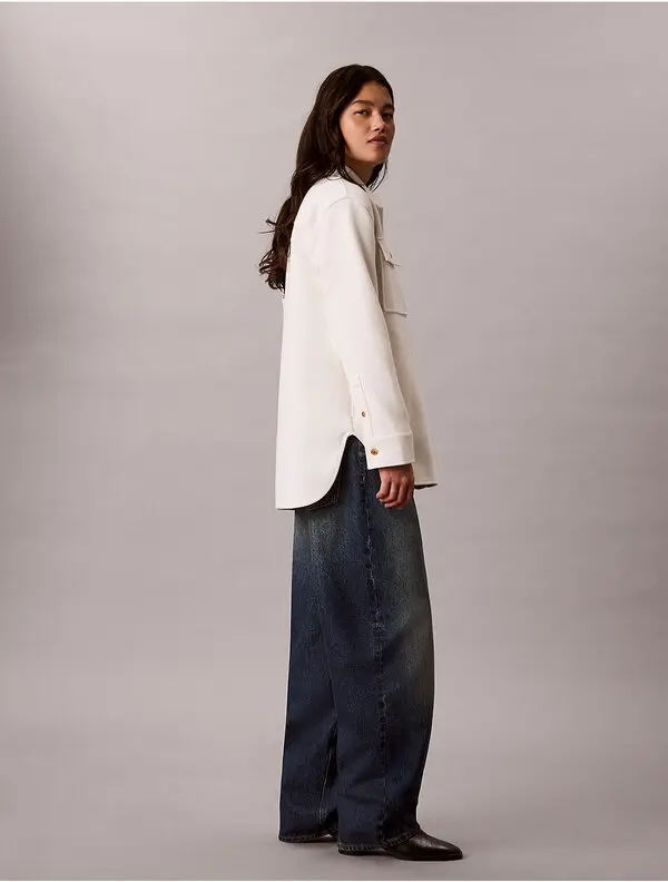 Calvin Klein Faux Wool Shirt Jacket
