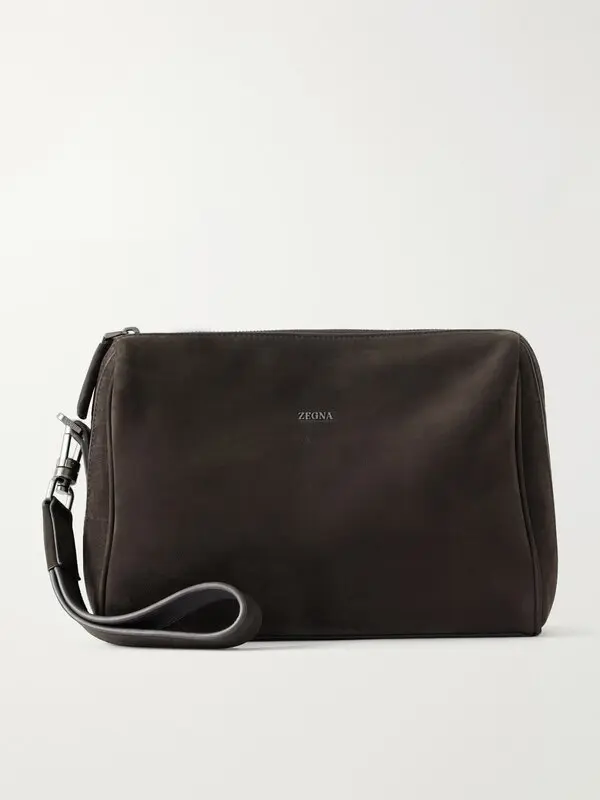 Zegna Leather Pouch - Brown