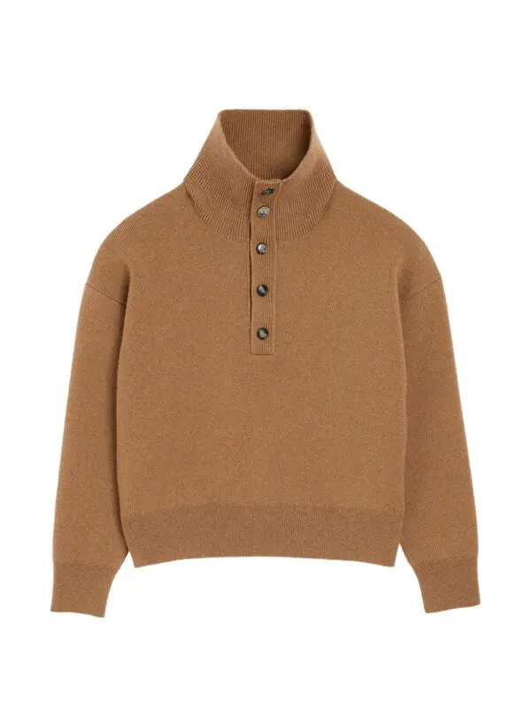 AMI Paris Wool Turtle-neck Sweater - Beige