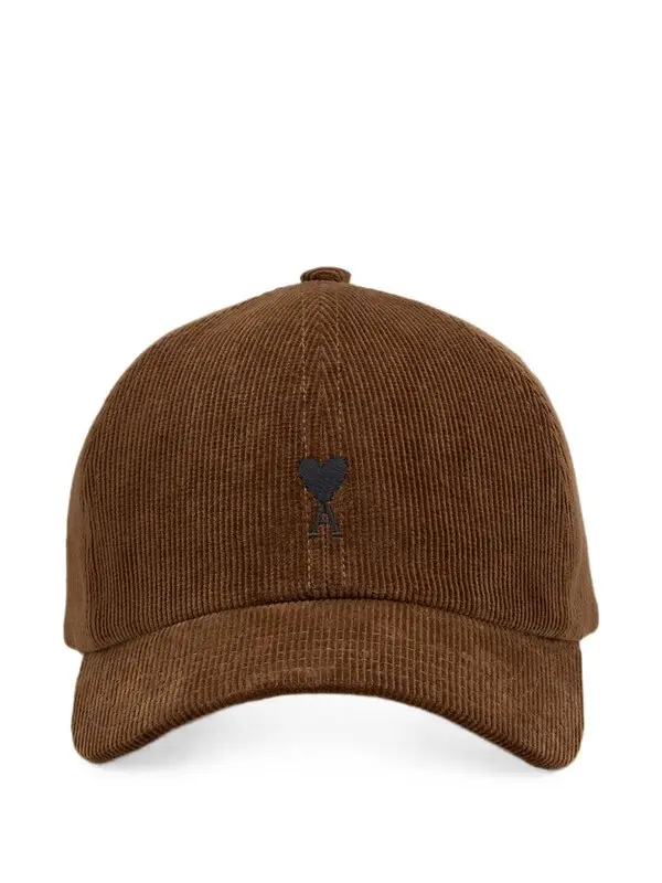AMI Paris Velvet Baseball Cap - Brown