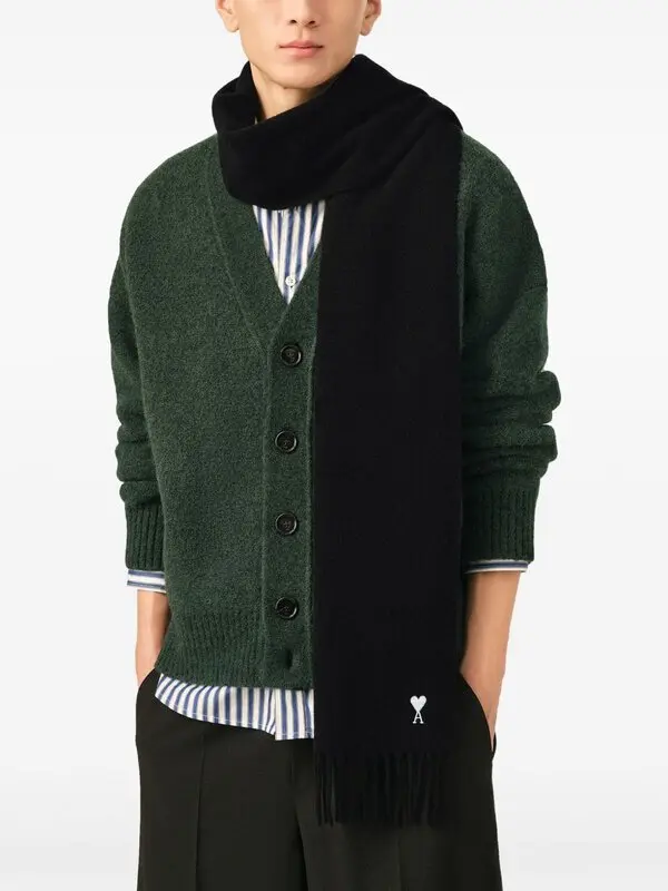 AMI Paris De Coeur Wool Scarf