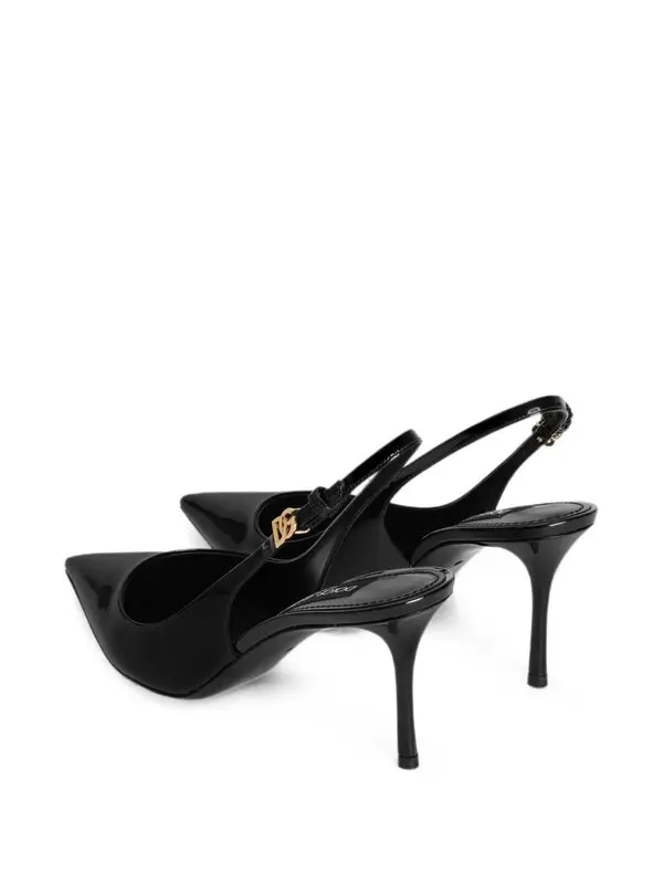 Dolce & Gabbana Patent Leather Slingback Pumps - Black