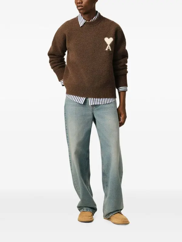 AMI Paris De Coeur Wool Crewneck Sweater