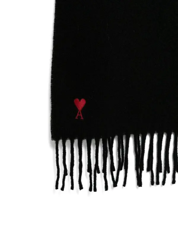 AMI Paris De Coeur Wool Scarf
