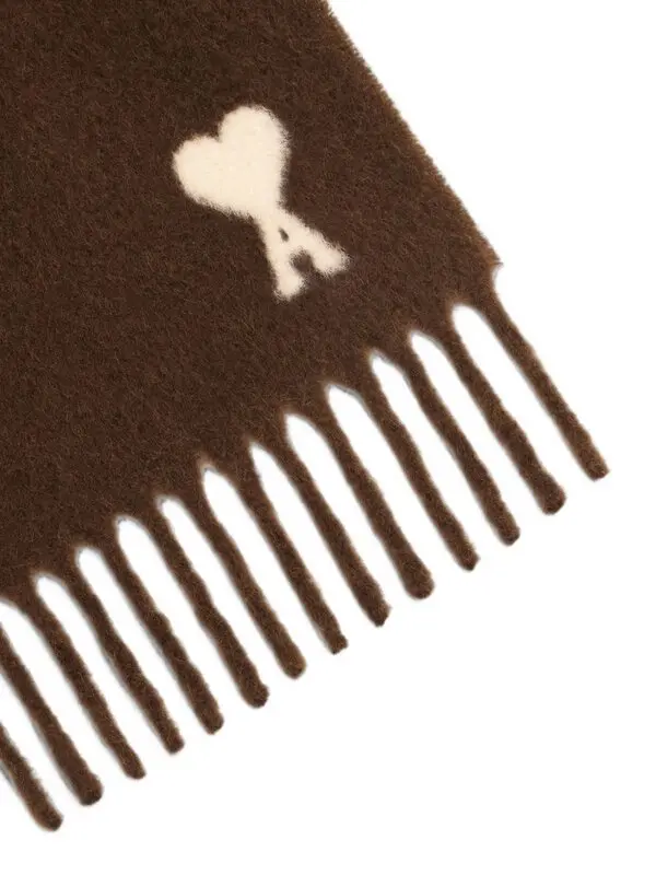 AMI Paris De Coeur Wool Scarf
