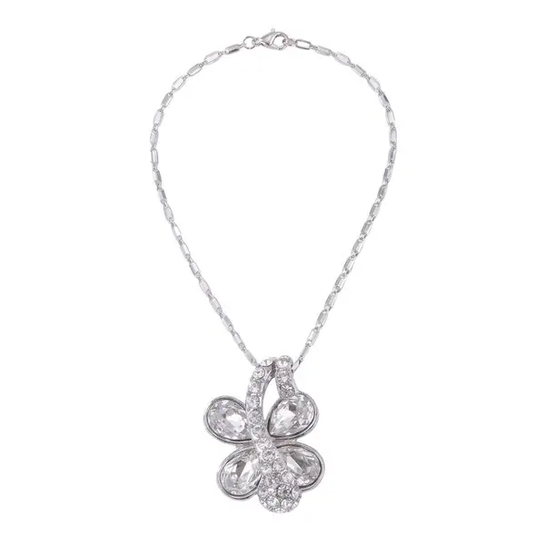 MODENAIRE Butterfly Crystal Drop Pendant Necklace