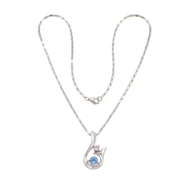 MODENAIRE Light Sapphire Abstract Sprout Pendant Necklace