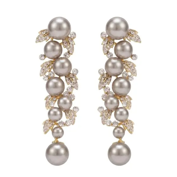 MODENAIRE Elegant Pearl Crystal Drop Earrings
