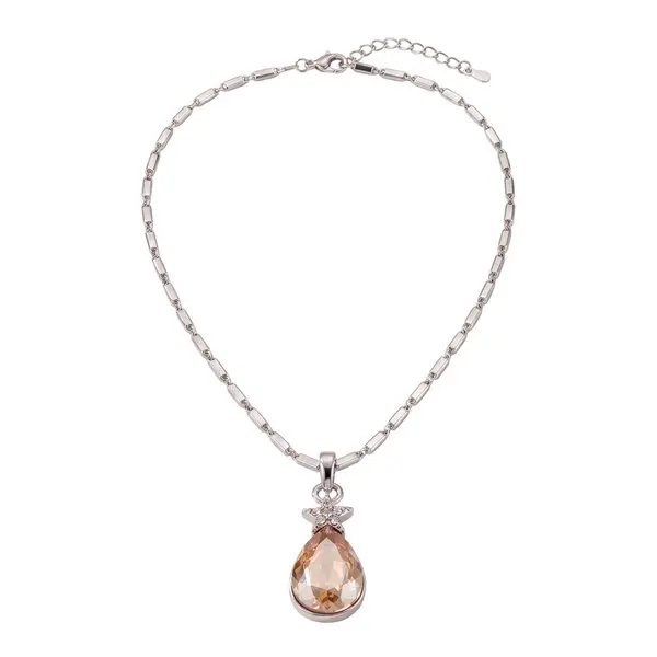 MODENAIRE Topaz Teardrop Star Pendant Necklace - Silver