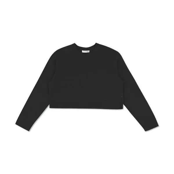 Friend + Folk Banks Long Sleeve Cropped T-shirt - After Dark