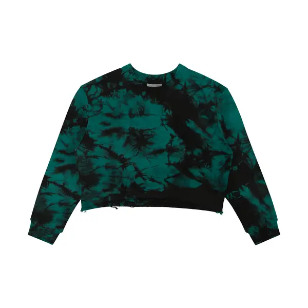 Friend + Folk Cropped Crewneck Sweatshirt - Everglade