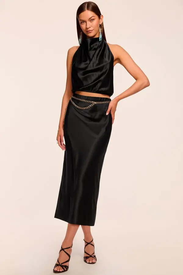 Ramy Brook Krisia Silk Slip Midi Skirt