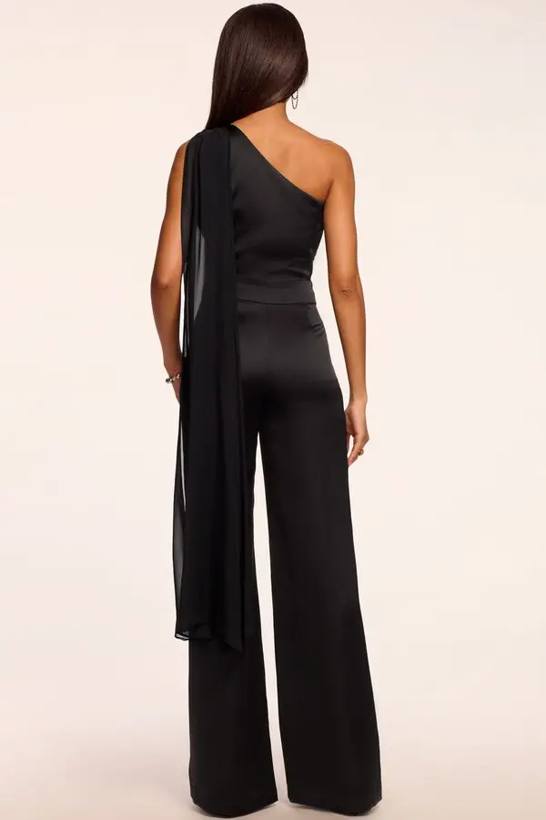 Ramy Brook Genny One-shoulder Wide Leg Jumpsuit - Black