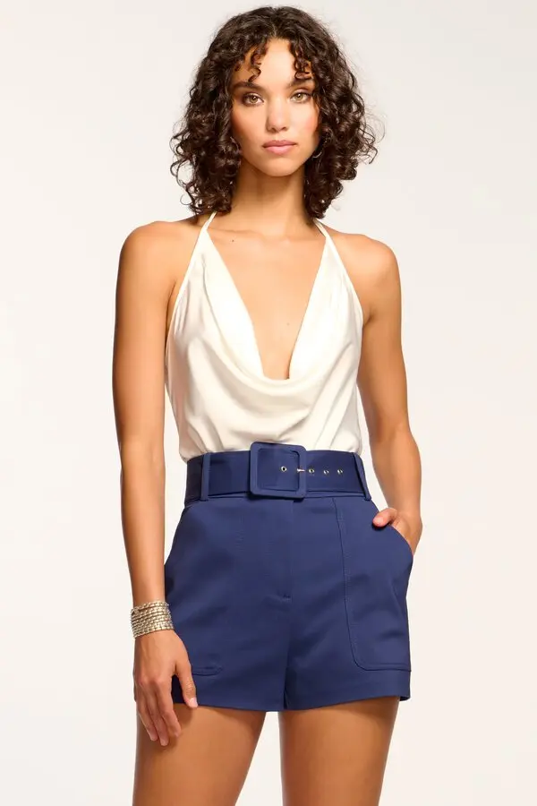 Ramy Brook Kasey Belted Mini Short - Navy